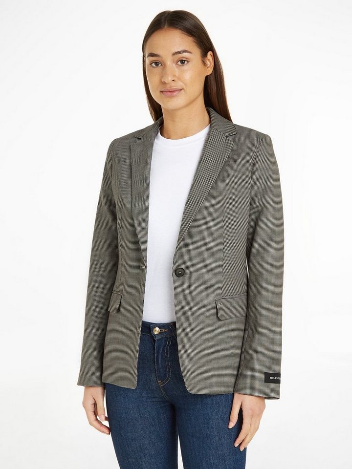 Tommy Hilfiger Kurzblazer Regular Sb Blazer Mit Logostickerei Blau Weiß